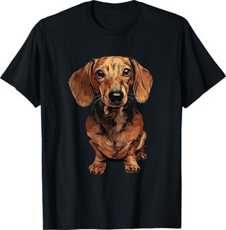 Whyitsme Design Roter Dackel-Hund Illustration T-Shirt