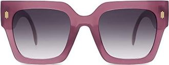 Sojos Lunettes de soleil carrées oversize vintage pour femmes, rétro, luxe, grosses lunettes de soleil UV400, protection SJ2194 crème violet
