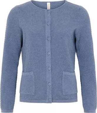 Skovhuus Femme, Pulls, Bleu, Taille: 46 FR Cardigan Bleu Melan avec Poches
