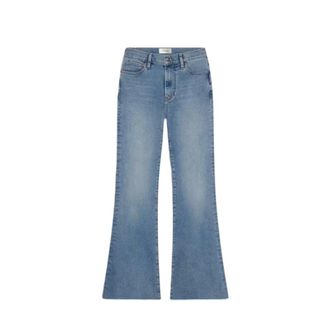 Frame Denim Iconic Schlagjeans mit braunen N&auml;hten - - Jeans - Damen - Blau - W29