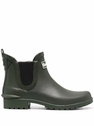 Barbour bottines &agrave; patch logo - Vert