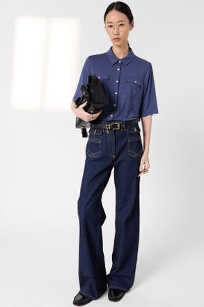 Gerard Darel T-shirt polo boutonn&eacute; - MYLA - Indigo