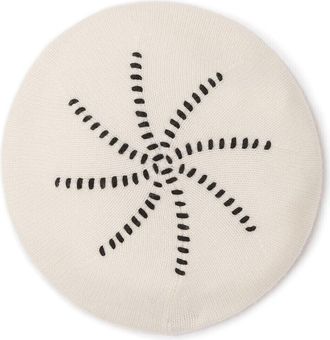 Kujten Béret contrasté uni, 6 fils - Béret Paname Stitch