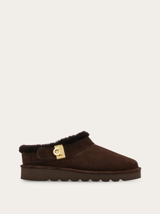 Ferragamo Damen Mule mit Hug-Schnalle Braun Gr&ouml;&szlig;e 36.5