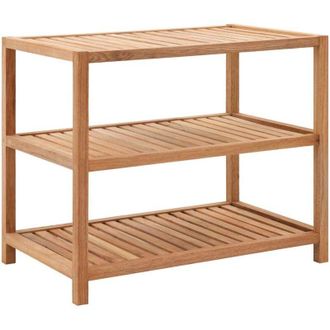 vidaXL Badregal Massivholz Walnuss 65x40x55 cm - Vidaxl
