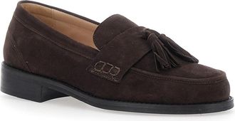 Twinset Suede with Tassel Detail Loafer - Brown