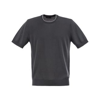 PESERICO Homme, Tops, Gris, Taille: M T-shirt en pur coton
