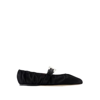 PARIS TEXAS Satin Ballerinas Sveva Plisse Style - - Shoes - Damen - Schwarzk - 37 EU
