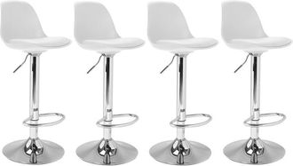 IDMarket Idmarket - Lot de 4 tabourets de bar karl design blanc