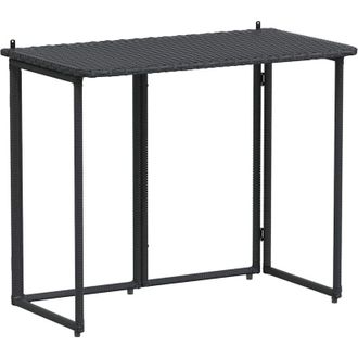vidaXL Vidaxl - Gartentisch Klappbar Schwarz 90x51x75 cm Poly Rattan
