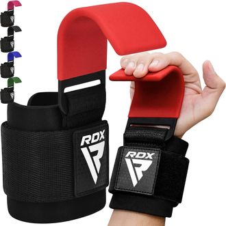 RDX Sports Zughilfen Haken Krafttraining, 8mm Gepolstert Handgelenkschutz, Profi Bodybuilding Gewichtheben Griff, Fitness Powerlifting Weight Lifting Hook, M&auml;nne