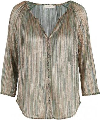 See U Soon Femme, Blouses et Chemises, Multicolore, Taille: 38 FR Blouse fluide avec fils m&eacute;talliques