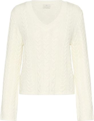 Kaffe Femme, Pulls, Blanc, Taille: 40 FR V-neck Tricots