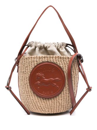 Chlo&eacute; Sac Seau En Rafia Et Cuir