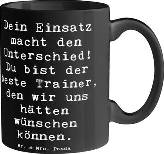 Mr. & Mrs. Panda Kaffeetasse Spruch Trainer Unterschied - Geschenk, Danke sagen, sch&ouml;ne tasse, kaffeebecher keramik, Bedanken, Freund, haferl, Hingabe, bester, Aufmerk