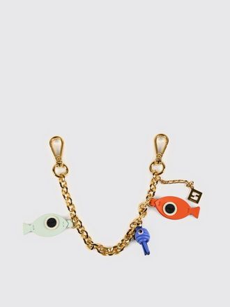 Fendi Charme en cuir et laiton avec monogramme FF et mousqueton