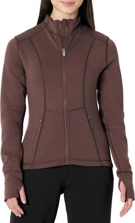 Amazon Essentials Active Damen Womens Active Sweat Slim-Fit Zip Through Jacket, Rich Hazel, XL