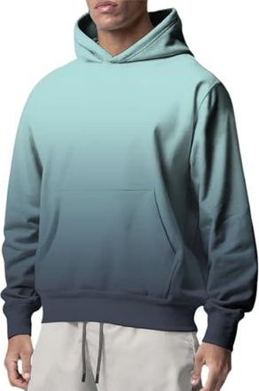 Generic Sweat à capuche pour homme, coupe ample, manches longues, décontracté, tendance, travail, sweat à capuche, gris, 3XL