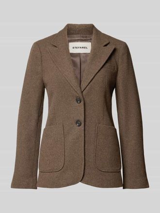 Stefanel Regular Fit Blazer aus reiner Viskose mit Reverskragen