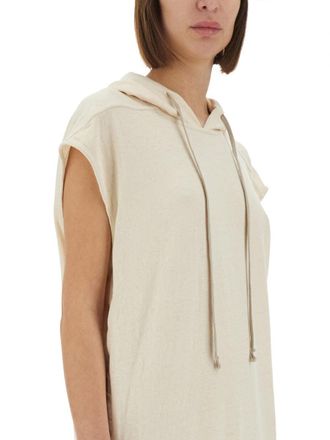 Rick Owens Hooded Cotton Dress - Ivory