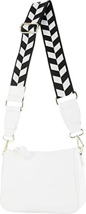 modamoda.de T230 - ital. Sac à bandoulière petit en cuir, Blanc., s