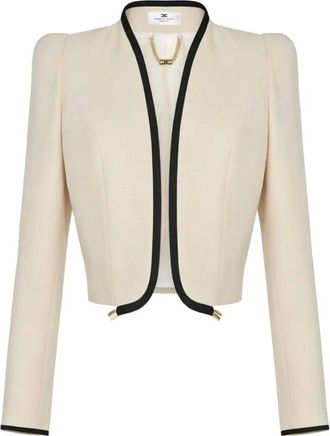 Elisabetta Franchi Femme, Vestes, Beige, Taille: 44 FR Vestes