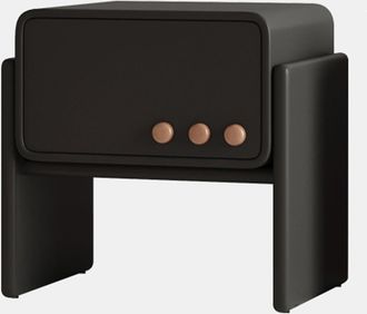 Generic Kompakter Nachttisch Aus Holz - Kleiner Nachttisch Mit Schubladen for Wohnheim, Kinderzimmer Und Kleine Räume(Black)