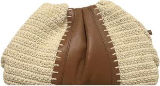 Sista Paris Femme, Sacs, Beige, Taille: ONE Size Baby Mykonos Crochet and Leather Crossbody Bag