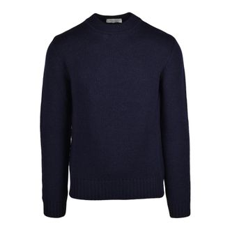Wool & Co Rundhals-Pullover - - Knitwear - Herren - Blau - L