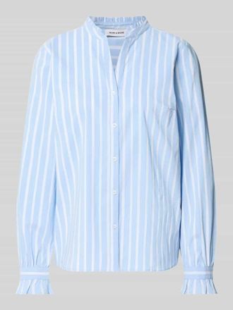 More & More Regular Fit Bluse mit V-Ausschnitt