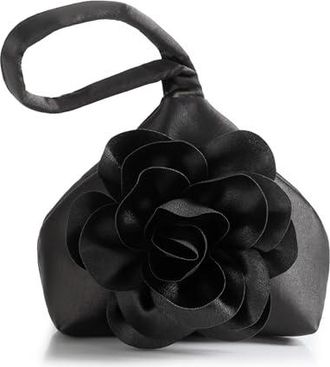 Babeyond Sac &agrave; main pour femme avec motif de roses, pochette &eacute;l&eacute;gante pour soir&eacute;e et ann&eacute;es 1920, accessoire de mariage, Noir, Taille unique