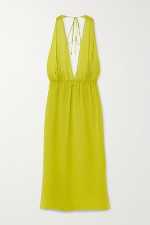 CHRISTOPHER ESBER Spring Neckholder-midikleid Aus Seiden-georgette - Gr&uuml;n