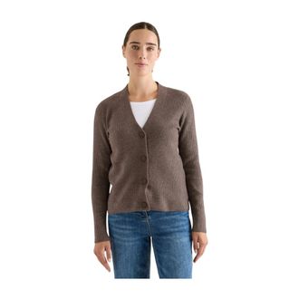 Cecil Rippstrick-Cardigan mit V-Ausschnitt - - Knitwear - Damen - Braun - 2XL