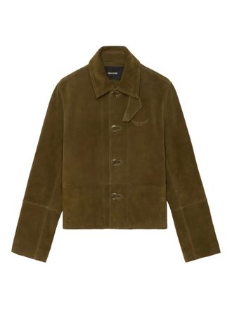 Zadig&Voltaire veste en daim Lessa &agrave; boutonni&egrave;re - Vert