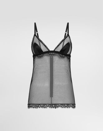 Dolce & Gabbana Dessous-top Aus T&uuml;ll Und Spitze - Frau Unterw&auml;sche Schwarz Spitze 1