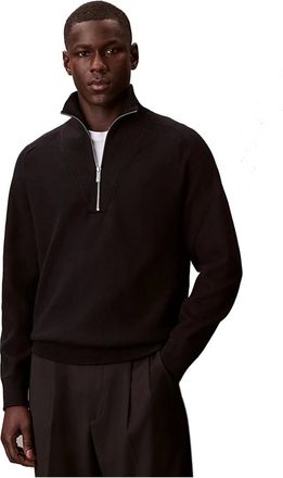 Calvin Klein Homme, Sweatshirts et sweats &agrave; capuche, Noir, Taille: L Tech Knit Quarter Zip Jumper