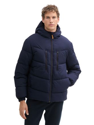 Tom Tailor Herren 1041775 Winter Puffer-Jacke mit Kapuze, 10668-sky Captain Blue, M