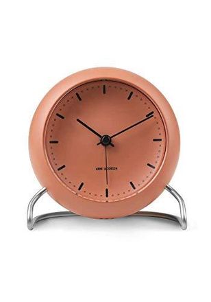 Arne Jacobsen Tischuhr &Oslash;11 cm City Hall d&auml;nisches Design Sensorgesteuert, rot