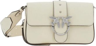 Pinko Schultertasche Pinko Sac Rabat Love One Slouchy Zip Mini Vite Blanc