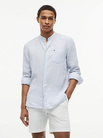 Tommy Hilfiger Chemise coupe standard &agrave; rayures en lin lav&eacute;