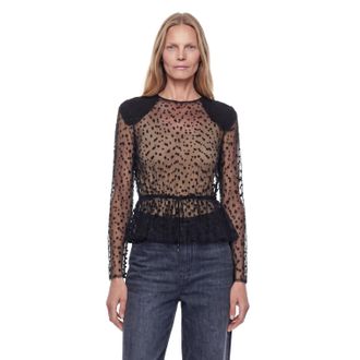 Chlo&eacute; Dot Print Tulle Top