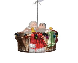 Kaemingk Christbaumschmuck Weihnachtsmann & Frau in Whirlpool Glas 6,8cm - Figur zum Aufhängen - mundgeblasen - Weihnachtsbaum Anhänger für Weihnachten - Chris