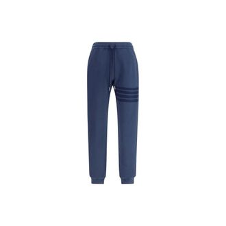 Thom Browne Pantalon de jogging en coton 4-Bar - Homme - Pantalons - Bleu - Taille: XL