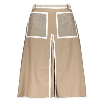Burberry Contrasting Trim Midi Rock - - Skirts - Damen - Beige - 3XS