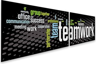 Islandburner Business Teamwork Banner Vektor von Wörtern - Leinwand 160x40cm - 2 Teile