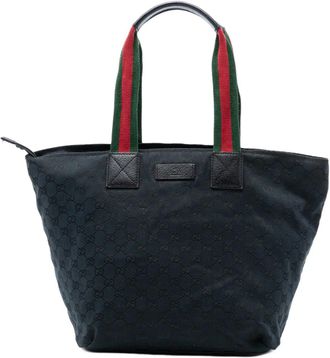 Gucci Shopper - GG Canvas Web Tote - Gr. unisize - in Schwarz - f&uuml;r Damen