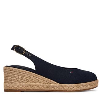 Tommy Hilfiger Espadrilles Tommy Hilfiger Mid Wedge Espad Slingback FW0FW09228 Dunkelblau