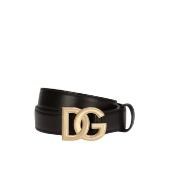 Dolce & Gabbana Femme, Accessoires, Noir, Taille: 85 CM DG Logo Belt