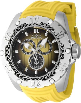 Invicta Ocean Voyage 48023 Herrenuhr - Quarzwerk - Edelstahl mit schwarzem Zifferblatt - 51 mm
