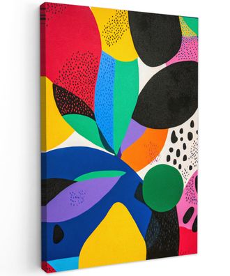 MuchoWow &copy; Bilder Gro&szlig; 80x120 cm XXL Wohnzimmer Deko Modern Wandbild Kunstdruck auf Leinwand Bild Schlafzimmer &uuml;ber Bett Room Decor Geschenke Formen - Punkte -